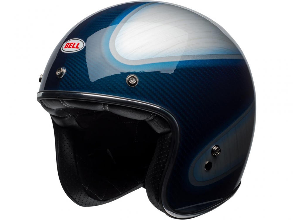 Casque Jet Bell Custom 500 Carbon RSD Candy Bleu Carbon Jagger - Bell ...