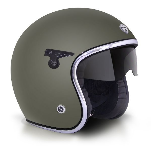 Casque Jet GPA Carbon Solar Vert Otan mat - GPA / Casques / Jet
